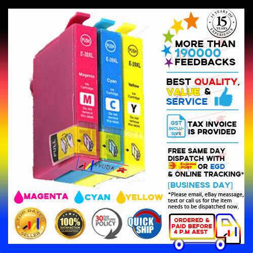 3x Non-OEM YYUDA 39XL 39 T39XL E-39 XL COLOUR ONLY Ink for Epson XP ...