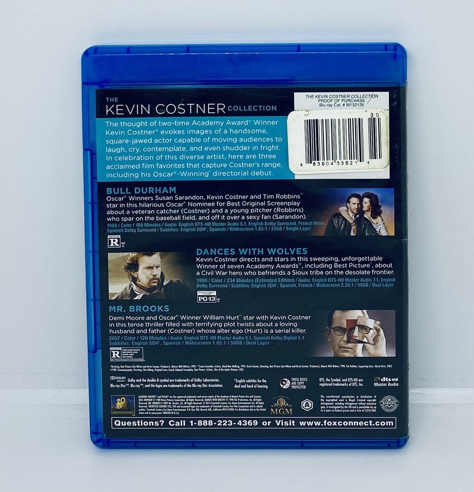 The Kevin Costner Collection Blu-ray 3-Disc Three Movie Set Pre ...