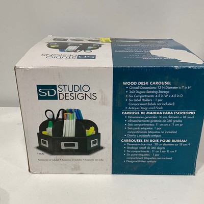 Studio Designs Tabletop Wood Desk Carousel Home Office Storage ...