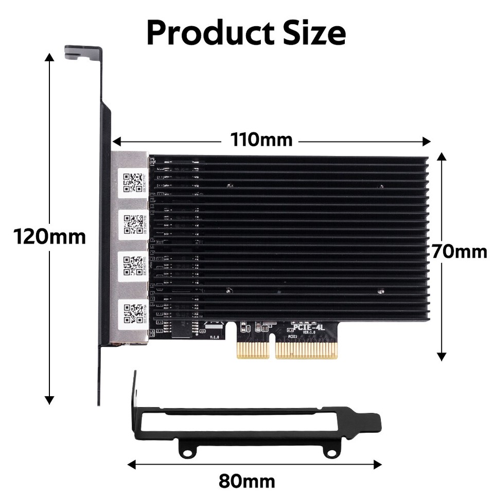 RJ45 Four Ports 2.5G Network Card Intel I226 Gigabit Ethernet PCI-E ...