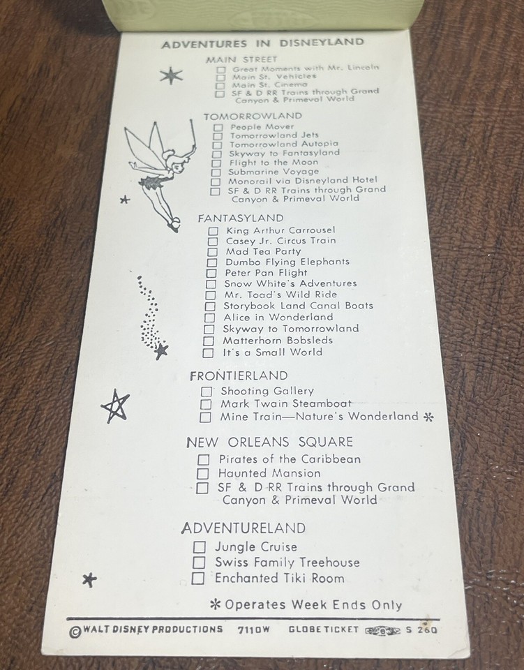 1969 Disneyland Adult Magic Key ticket coupon book booklet Disney 6 ...