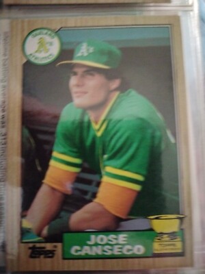 1987 Topps Jose Canseco Oakland Athletics #620 Baseball Card Error ...