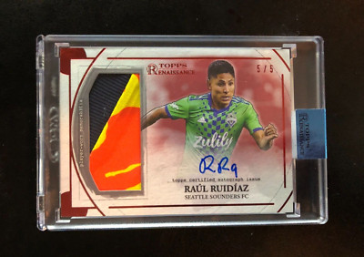 Topps MLS Renaissance Red Auto Relic #AR-RR2 Raul Ruidiaz 5/5 Seattle ...