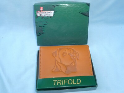 Hunting Dog WILDLIFE Leather TriFold Wallet NEW in BOX by Rico tan | eBay