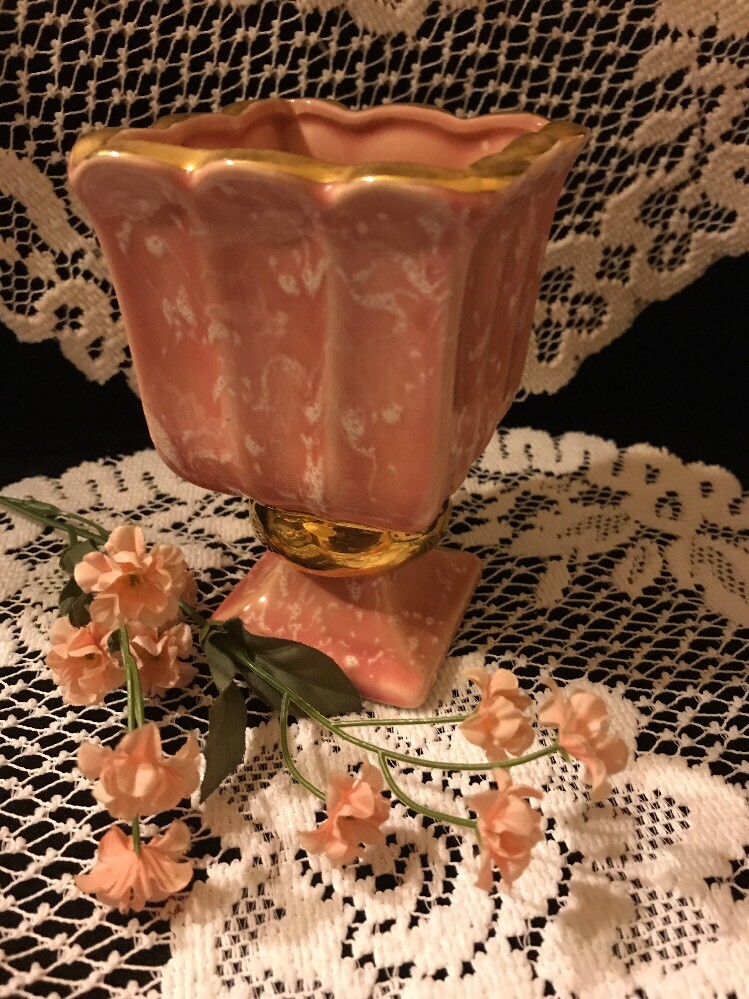Vintage Shafer Pottery 18 Gold Trimmed Planter | eBay