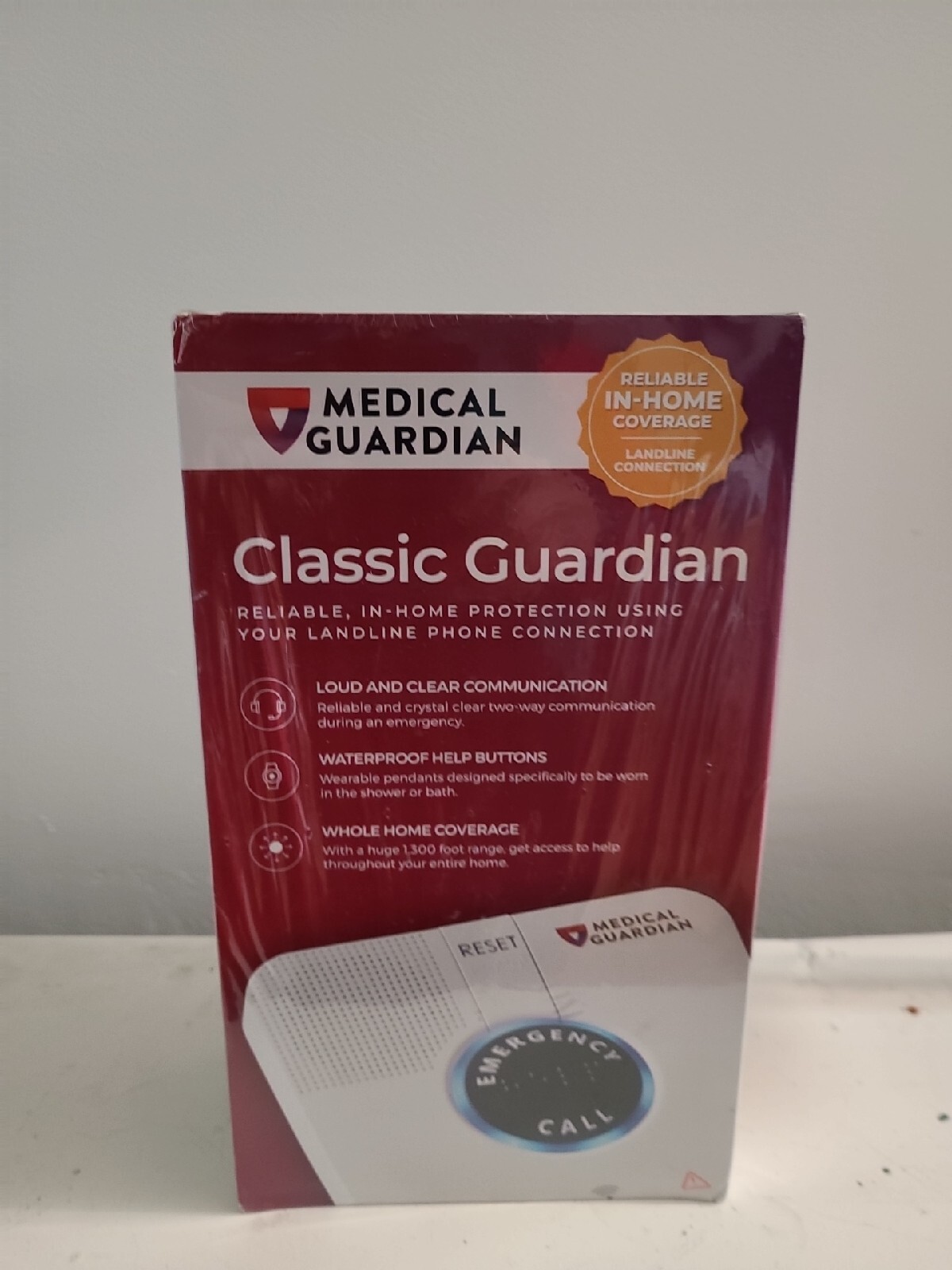 Home Guardian Dual Medical Alert System 1,300' Range Calls W/ Cellular ...