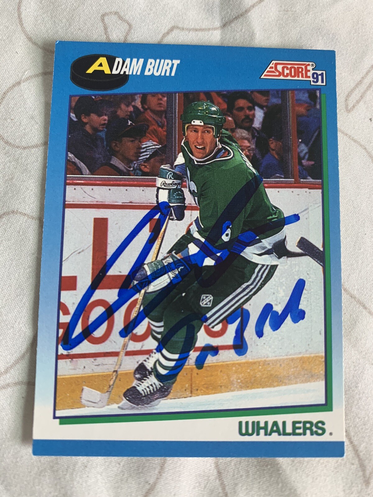 2 Adam Burt autographed WHALERS hockey cards | eBay