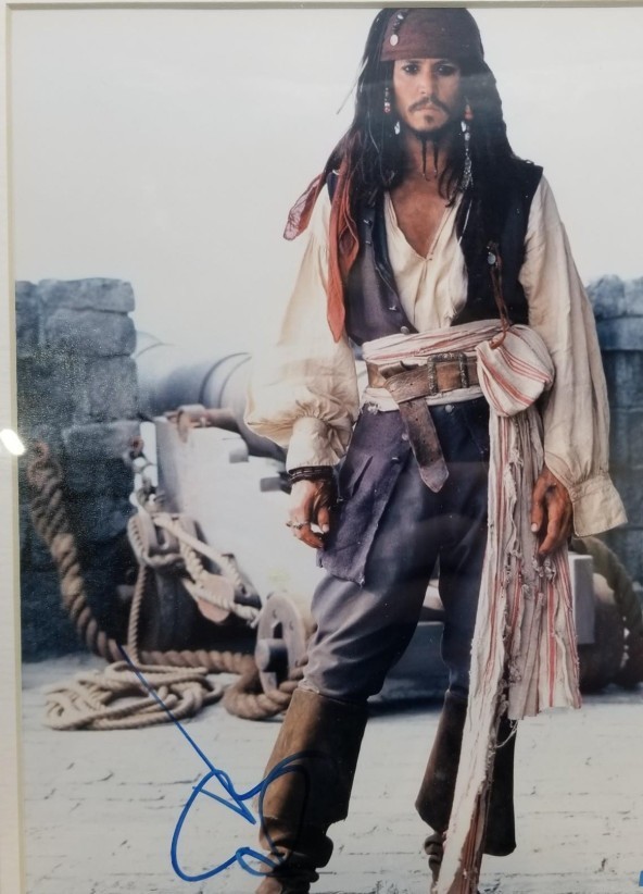 Johnny Depp as Captain Jack Sparrow Framed Photograph COA 16 X 14 Frame ...