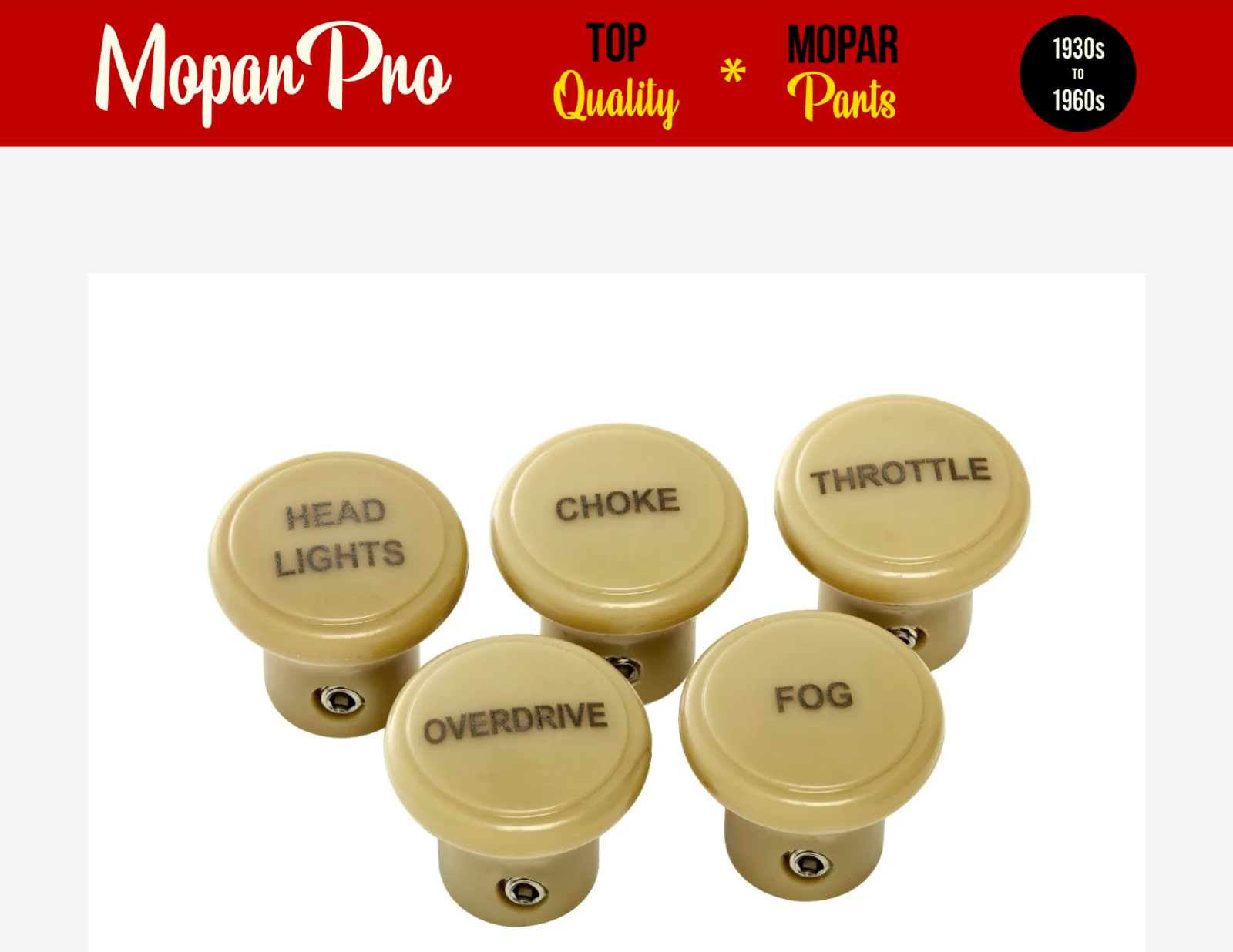 1930S 1940S DASH KNOB SET FORD CHEVY BUICK OLDSMOBILE HUDSON NASH ...