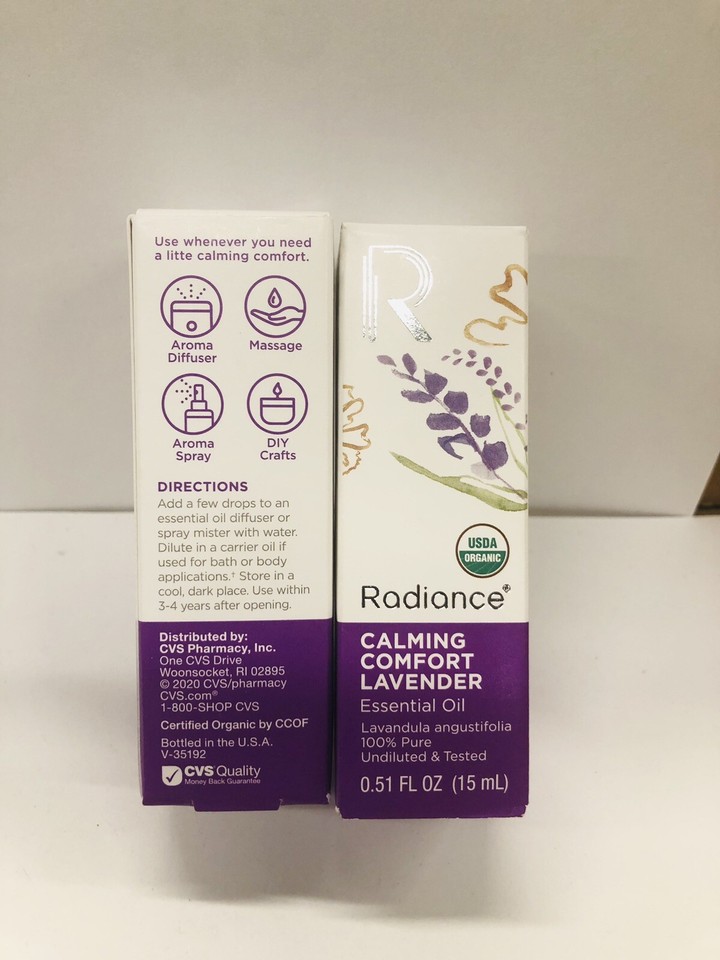 2 Pack Radiance Organic Calming Comfort Lavender Essential Oil Blend 0 ...