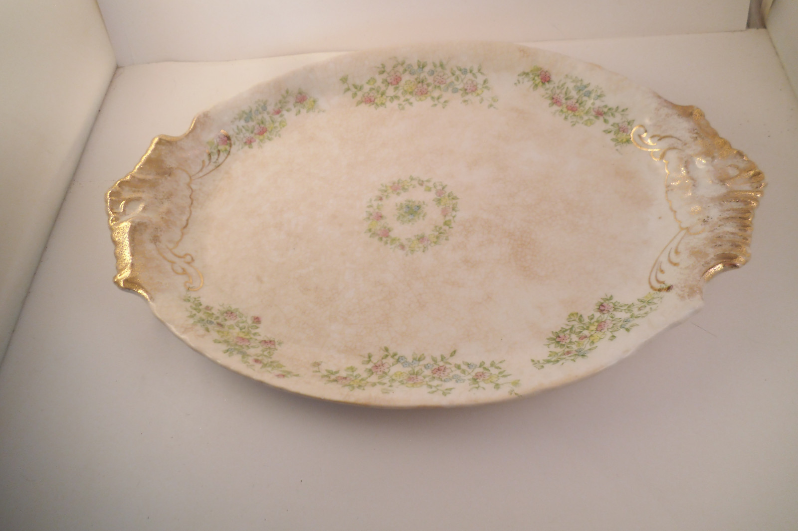 Vintage Warwick China Two Handled Oval Serving Platter Yellow Blue ...