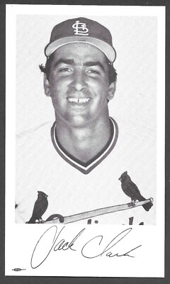 1987 Jack Clark CARDINALS UNSIGNED 3-1/4 x 5-1/2 Team Issue PHOTO CARD ...