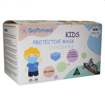 Softmed Kids Surgical Face Masks 50 Pack | eBay Australia