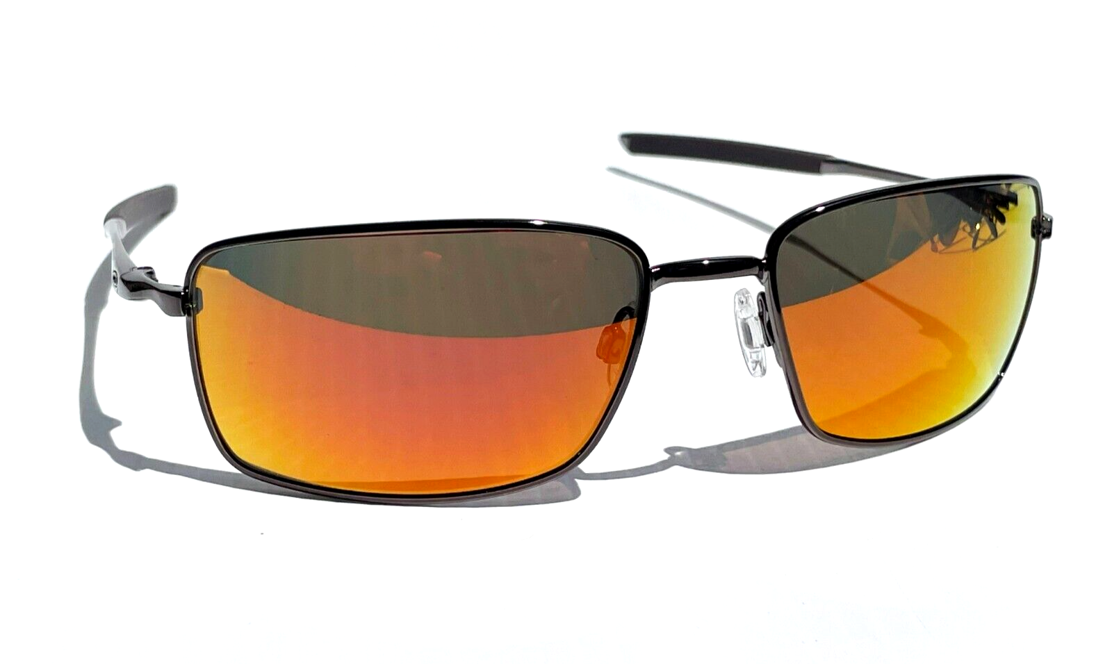 Oakley SQUARE WIRE Titanium Silver w POLARIZED Galaxy Ruby Lens ...