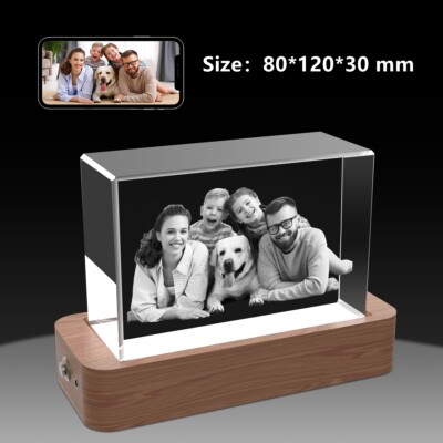 3D Rectangle Crystal Photo Gifts, 3D Image Birthday Wedding Anniversary ...