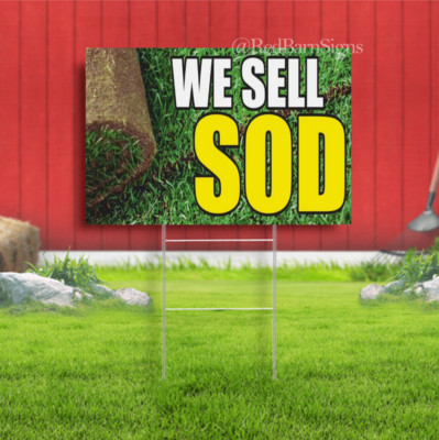 WE SELL SOD Advertising Yard Sign MULCH LANDSCAPING ROCK SAND | eBay