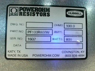 Hubbell Powerohm Braking Resistor- PF100R400W-W | eBay