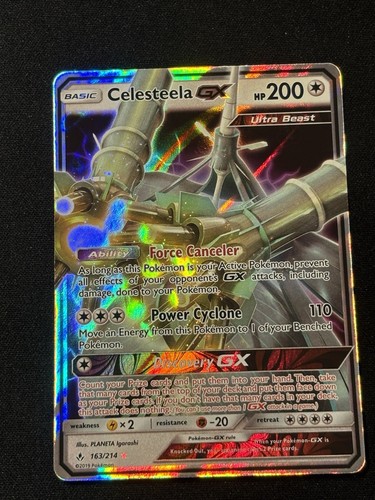Celesteela GX Ultra Rare Holo Pokemon Card 163/214 SM Unbroken Bonds ...