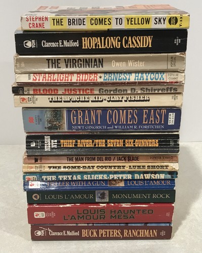 Vintage Western LOT OF 15 Paperback Novels Books Cowboy ASSORTED TITLES ...
