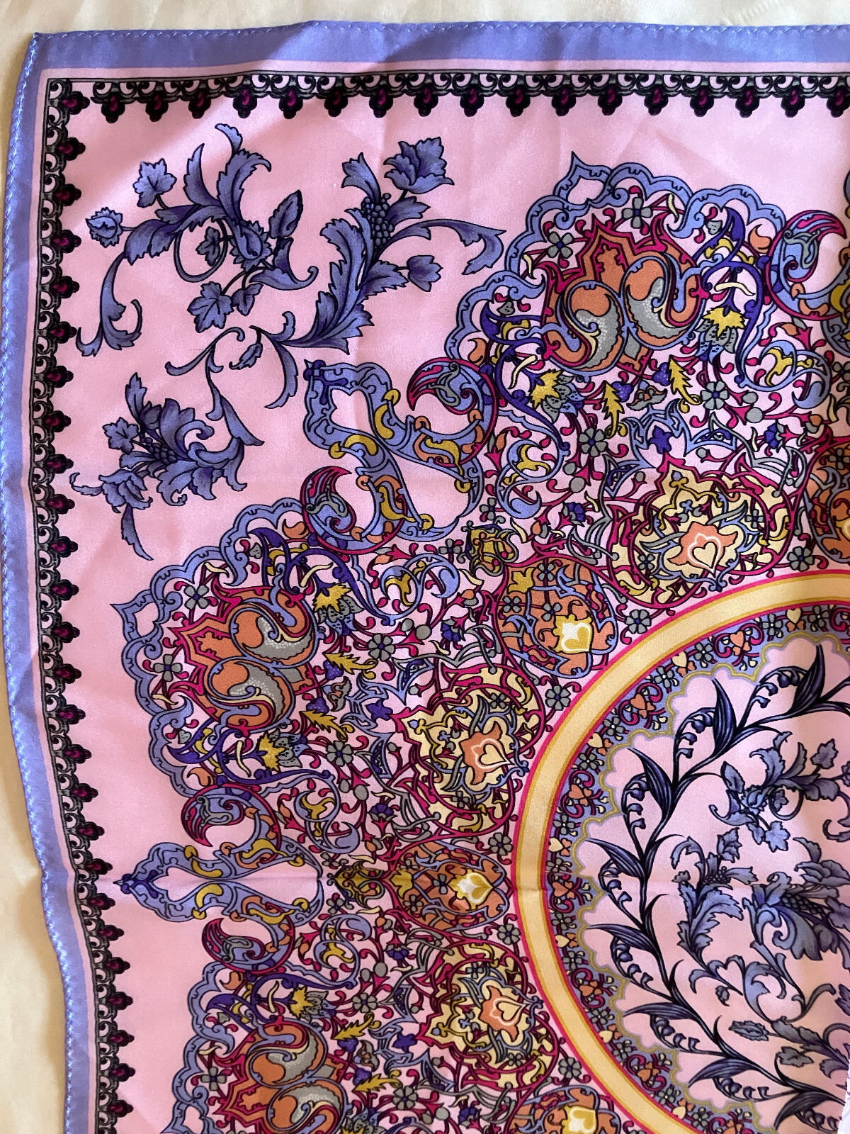 Unbranded Floral Multicolor 100% Silk Square Scarf Wrap Handkerchief 20 ...