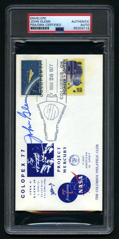 John Glenn, astronaut - signed 1st American in Orbit NASA envelope ...
