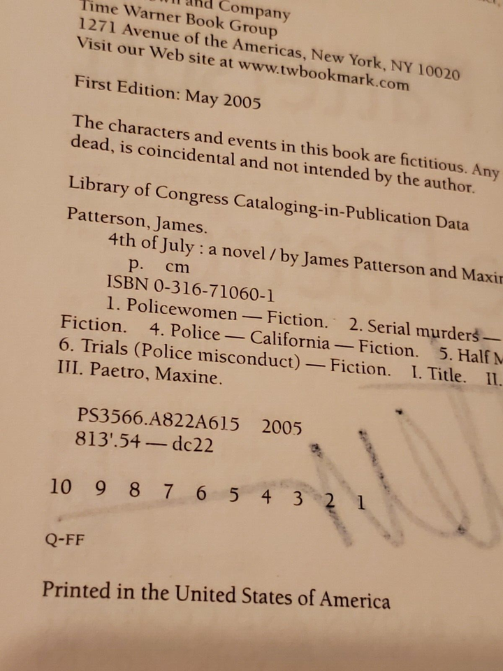 James Patterson - SIGNED - 4th of July - 1st/1st pristine | eBay