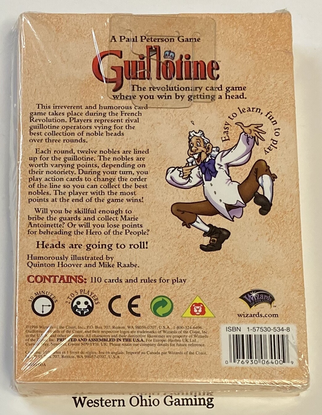 Guillotine Card Game Wizards of The Coast 1998 Issued Paul Peterson for ...