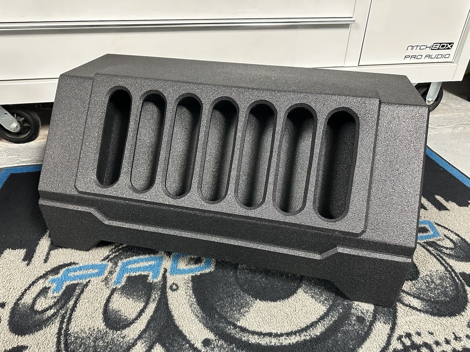 2007-25 Jeep Wrangler JKU/JLU Custom Dual 12” Sub Box W/AmpRack/Grill ...