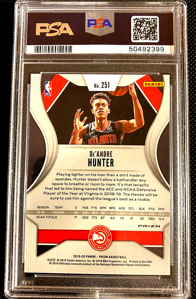PSA 9 MINT 2019 De ANDRE HUNTER PANINI PRIZM SILVER #251 G5343 | eBay