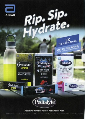 2021 Abbot Labs Pedialyte Electrolytes Hydrate Old PRINT AD Wall Decor ...