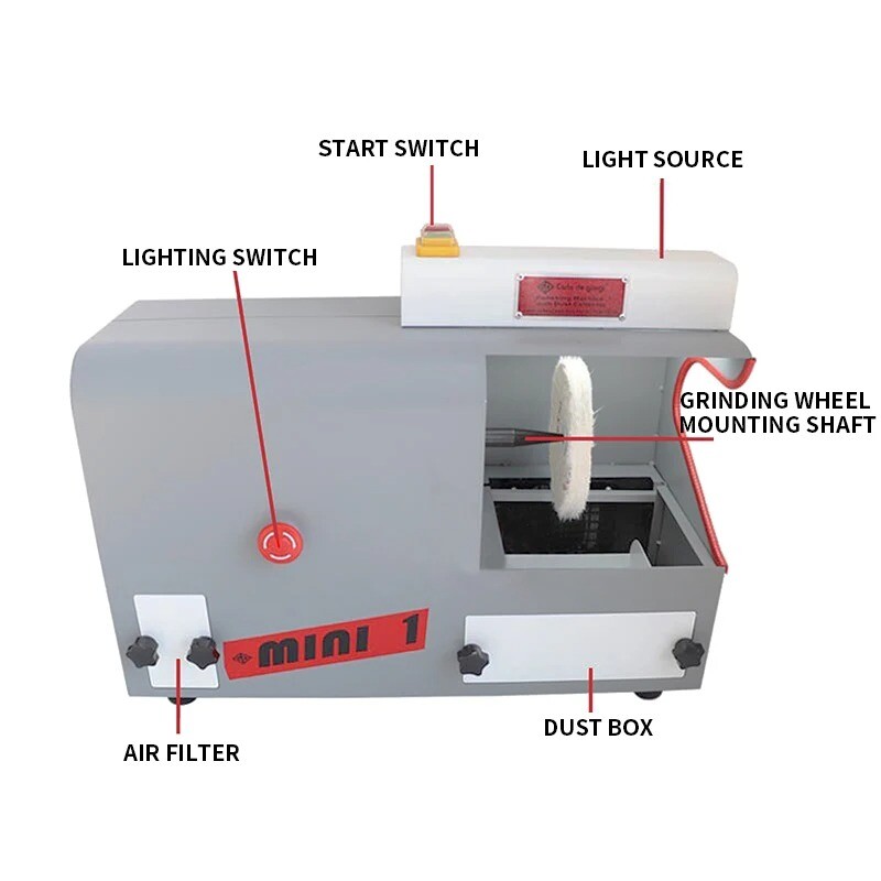 DM-2 Vacuum Polishing Machine Desktop Single Jade Gold Silver Jewelry ...