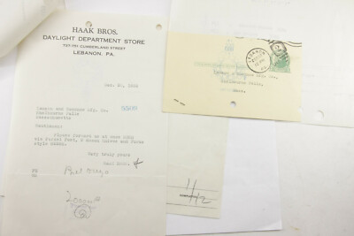 1933 Lamson Goodnow Haak Brothers Lebanon PA Post Card & Orders ...