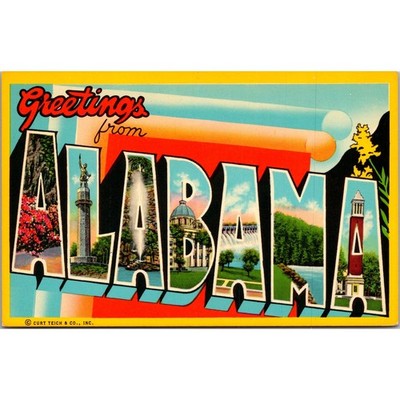Greetings From Alabama Vintage Postcard SPH11 | eBay
