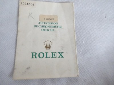 Genuine Original Rolex Paper for 16263 Guarantee Paper serial X | eBay