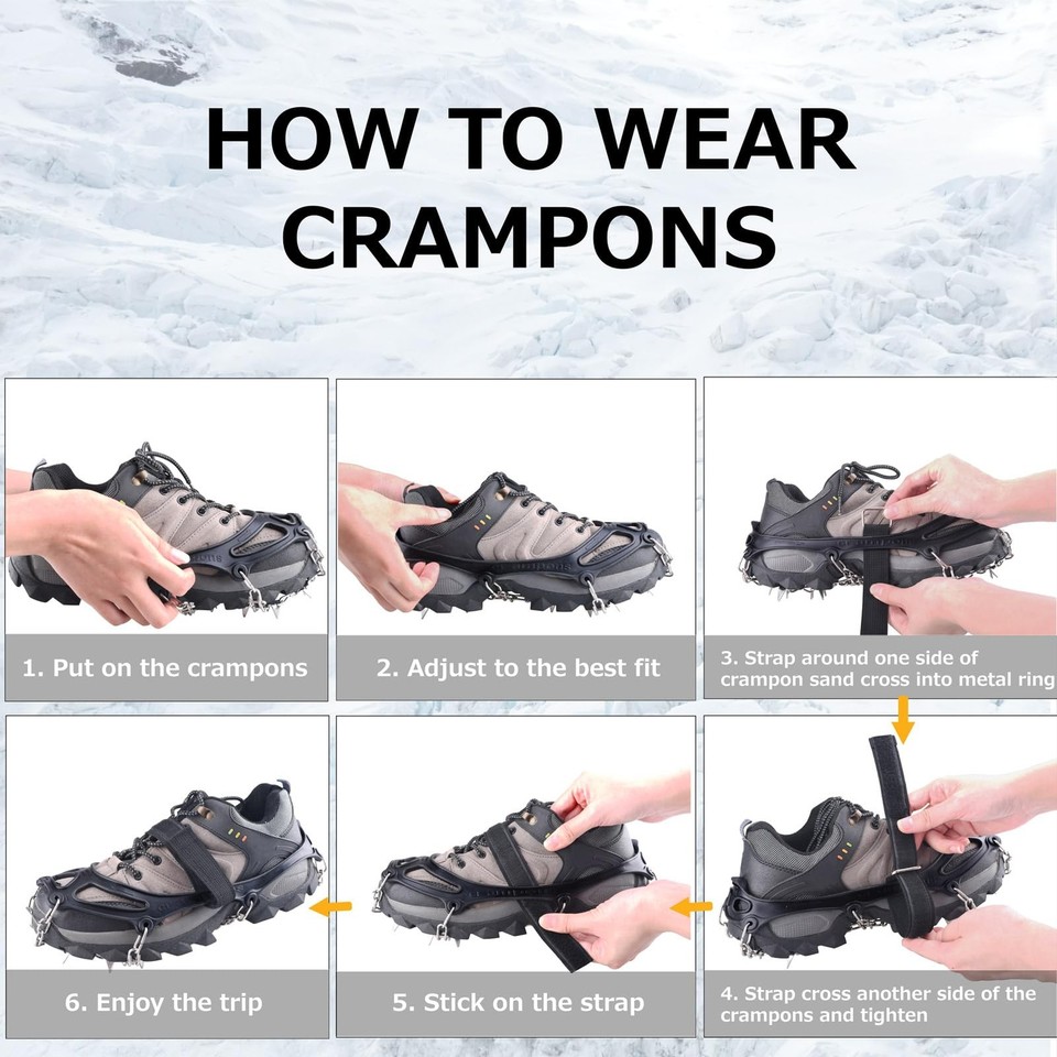Walk Traction Ice Snow Cleat Treads Grips Crampons Creepers with 19 ...