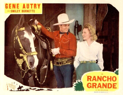 GENE AUTRY With CHAMPION And JUNE STOREY In RANCHO GRANDE 11x14 LC ...