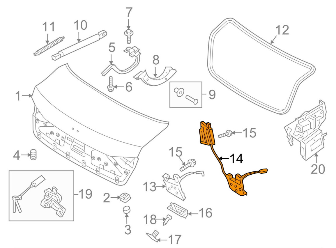 OEM 81230-B1010 Latch Assembly Trunk Lid FedEx for Hyundai Genesis G80 ...