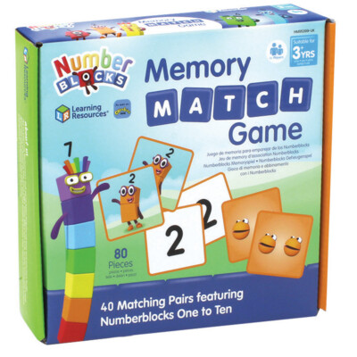 Numberblocks Memory Match Game CBeebies TV series 40 Pairs to Match ...