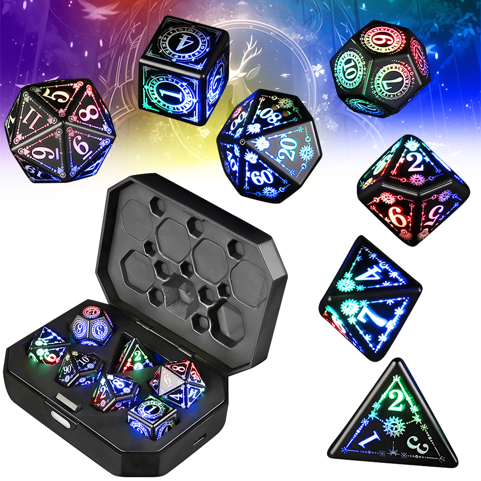 Light Up LED Dice Set Shake To Glowing DND Dice For Role Playing ...