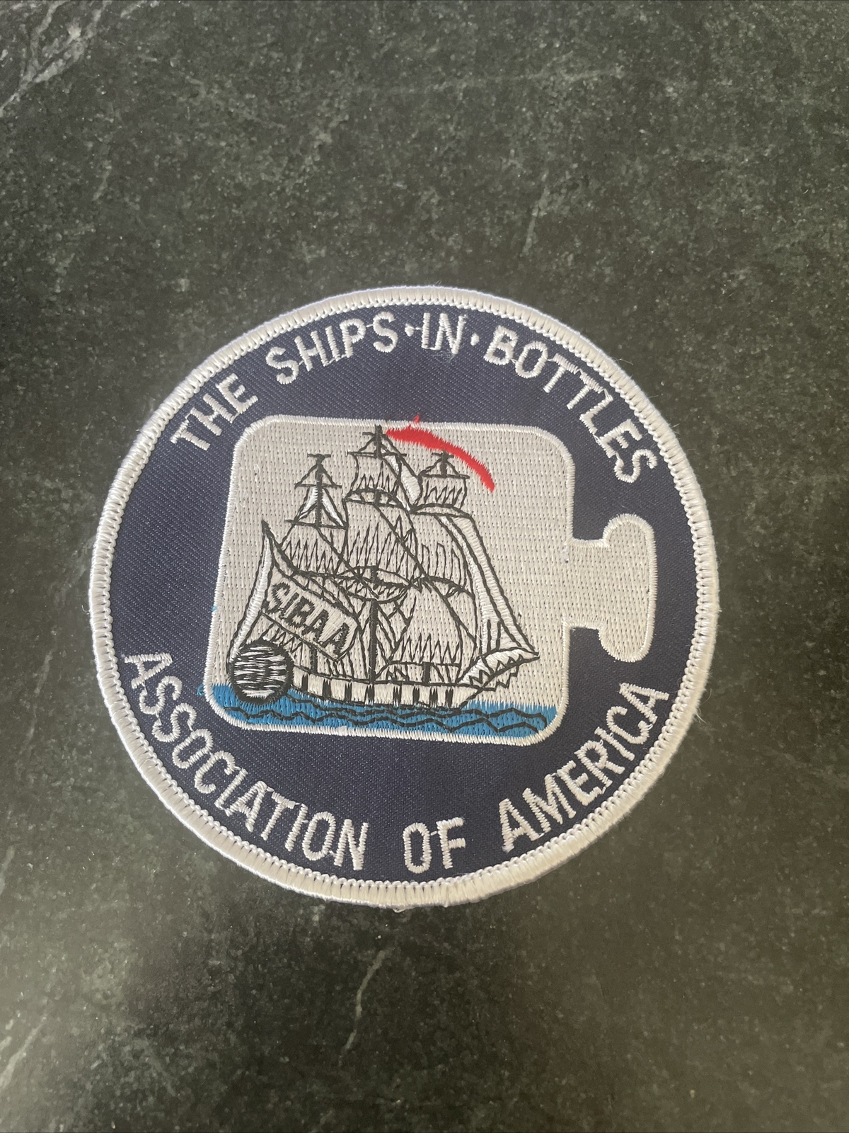 Ships In Bottles Association SIBAA Iron On Patch 4” Logo Rare Vtg Art ...