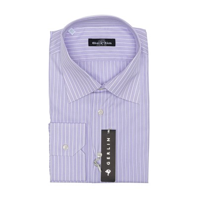 ITALIAN LUXURY GERLIN Shirt Striped Lilac Cotton 16 - 41 3R BIJAN | eBay