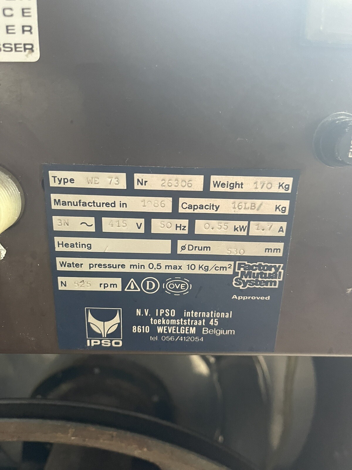 IPSO WE73 Commercial Washing Machine Coin Operated 16lb 7kg Launderette ...