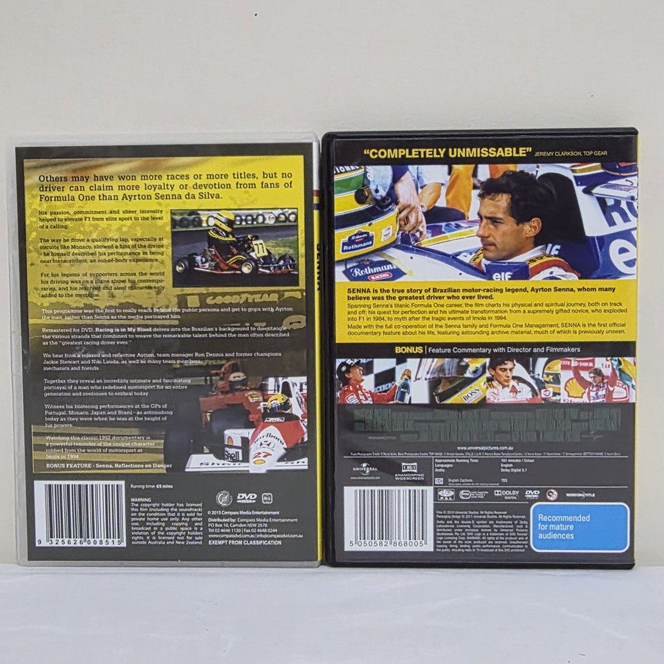 Ayrton Senna Racing is in my blood rare DVD biography + Senna movie DVD ...