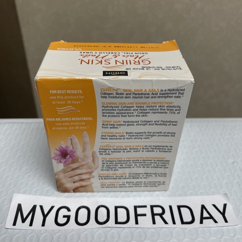 GRIIN Skin Hair and Nails 14 Pouches/Sobres Hydrolized Collagen, Biotin ...