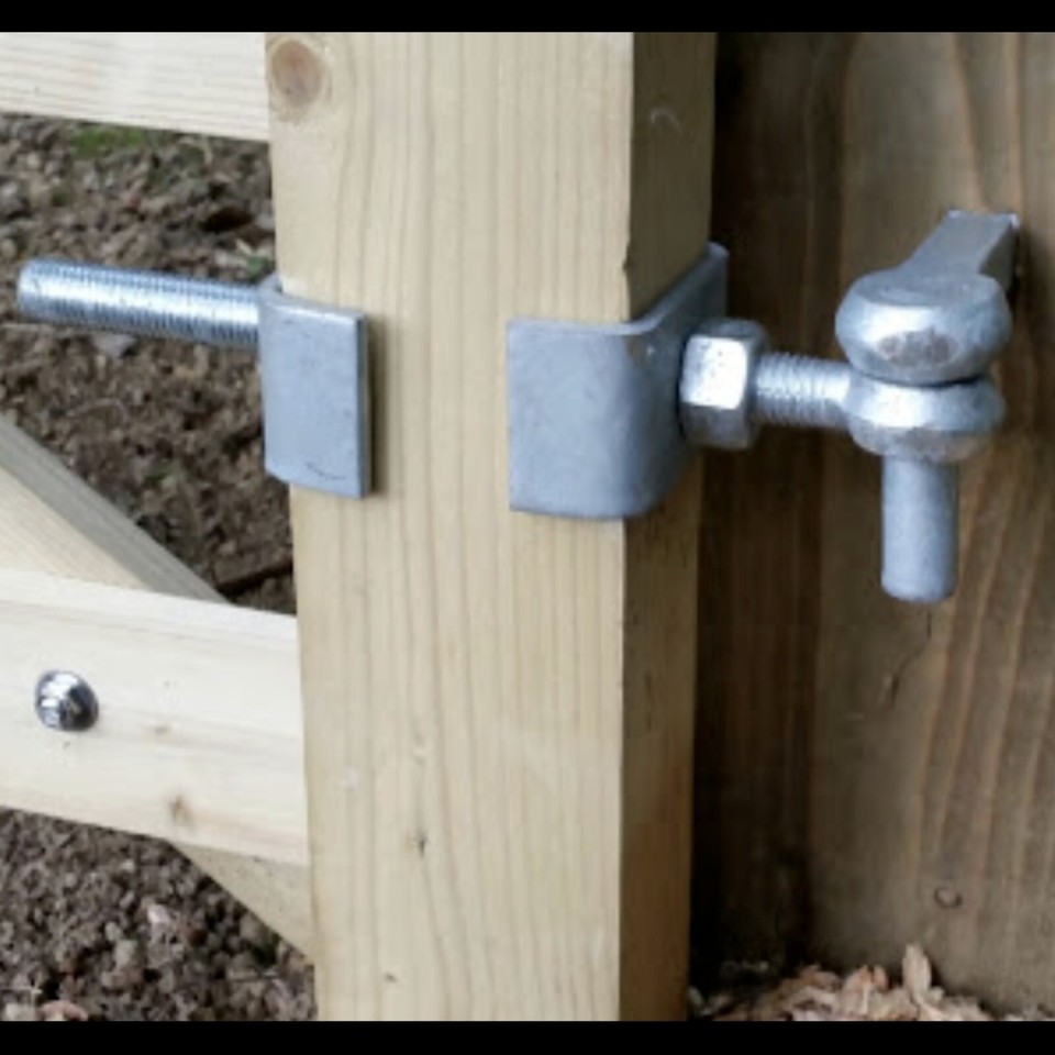 Field Gate Hinges Adjustable Set 5-Bar Heavy Duty Bottom Strap Driveway ...