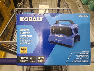 Kobalt 300 Watt Power Inverter 120V, USB-C, USB-A, Brand New In Box (No ...