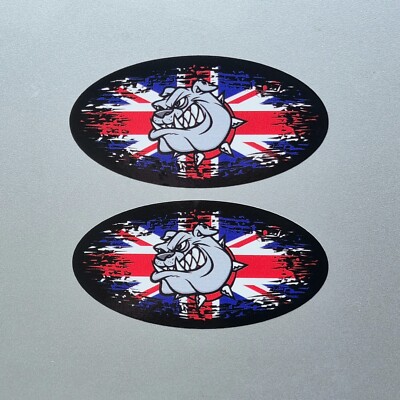 2x Small British Bulldog UJ Flag Fade To Black Vinyl Sticker Decal ...