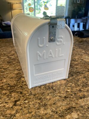 Vintage Galvanized Steel City Mailbox Large White Metal USA Mail ...