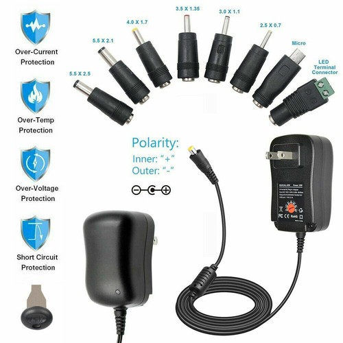 Universal AC-DC Adjustable Power Adapter Supply Charger for Electronics ...