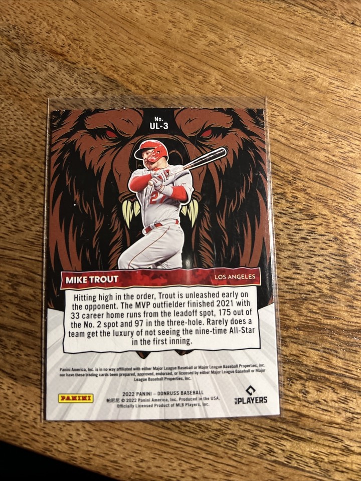 2022 Panini Donruss Mike Trout Unleashed Vector Parallel #UL-3 LA ...